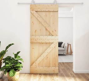 vidaXL Posuvné dveře s kováním 80 x 210 cm masivní borové dřevo [3203101]