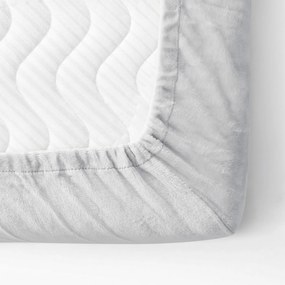 Goldea mikroplyšové elastické prostěradlo deluxe - světle šedé 160 x 200 cm