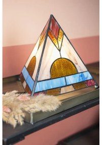 Stolní lampa Tiffany ve tvaru pyramidy – 26x26x30 cm