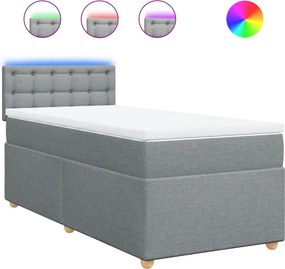 Box spring postel s matrací světle šedá 80 x 200 cm textil 3288821