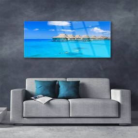 akrylový obraz Moře Architektura 125x50 cm