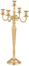 Zlatý 5-ti ramenný kovový svícen Goldmy - Ø 48*99 cm