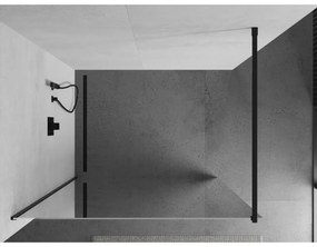 Mexen Kioto sprchová zástěna 70x200 cm 8 mm, černý profil, sklo efekt zrcadla, 800-070-101-70-50