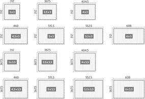 Biohort Hliníková Pergola 5x3, šedý křemen metalíza / Bílá