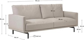 Béžová žinylková pohovka 174 cm Galene – Kave Home