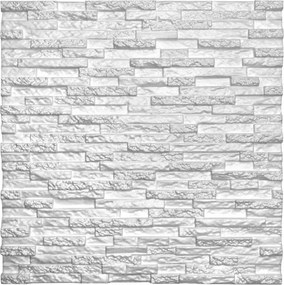 Polystyrénový 3D obkladový panel 60 x 60 cm  Kámen bílý