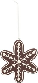 Závěsná vánoční ozdoba CANDY SNOWFLAKE 10 cm, hnědá