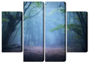 Vícedílný obraz Zamlžená 3D Lesní Krajina Nedostatek Nedostatek Přírodní plátno 200x150