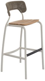 OnaDnes -20% Béžová zahradní barová židle No.102 Mindo s teakovým sedákem 78,5 cm