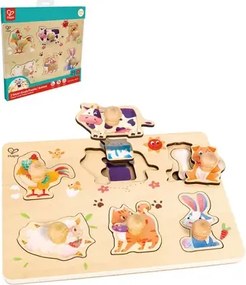 HAPE Vkládací puzzle Farma / 12 dílků / s úchyty / od 2 let