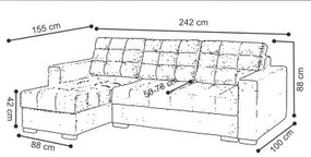 Falco Rohová sedací souprava LINDA UNI rozkládací s úložný prostorem, zelená Kronos 19