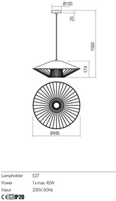 Redo Závěsné svítidlo Grill, ø49,5cm Barva: Hnědá