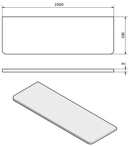 Sapho Sapho, X-ROUND skleněná police 1000mm, chrom/čiré sklo, XR009-19