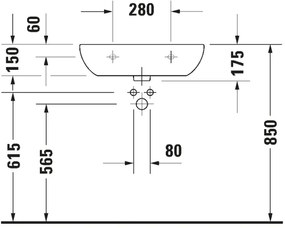 Duravit 23116000702 - Závěsné umyvadlo D-CODE 60x46 cm keramika/lesklá bílá