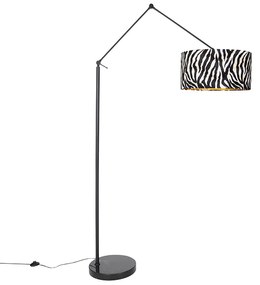 Moderní stojací lampa černé stínidlo zebra design 50 cm - Editor