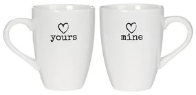 Sada 2 bílých hrnků Premier Housewares Charm Yours & Mine, 350 ml