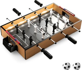 Costway Stolní fotbal vč. 2 fotbalové míče a LED světelný fotbalový stůl