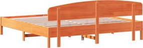 Postel bez matrace voskově hnědá 200 x 200 cm masivní borovice 3207196