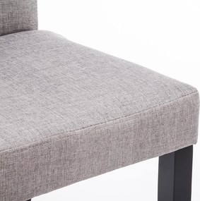 Sada 4 jídelních židlí Ina látka černá konstrukce – světle šedá