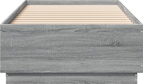 Rám postele šedý sonoma 90 x 200 cm kompozitní dřevo 3209728