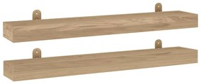 vidaXL Nástěnné police 2 ks 90 x 15 x 6 cm masivní teakové dřevo