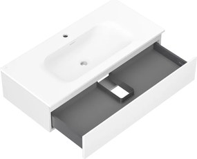Mexen Orio, koupelnová skříňka 100 cm s umyvadlem Vela, 1 zásuvka, bílá matná, 91A10-10023-1-BF01-W23M01