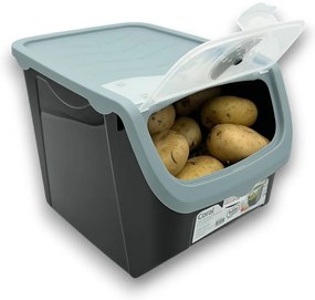 Orion Skladovací box na cibuli a brambory, černý a světle šedý (12l)
