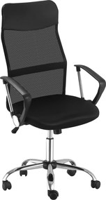 Kancelářská židle HOMCOM se síťovinou, výškově nastavitelná kancelářská židle, ergonomická herní židle, otočná židle s houpací funkcí, černá | Aosom.…