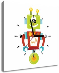 Gario Obraz s hodinami Robot na kolečku Rozměry: 40 x 40 cm
