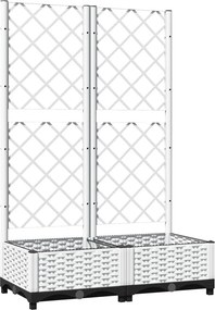 Zahradní truhlík s treláží bílý 80 x 40 x 121,5 cm PP 153281