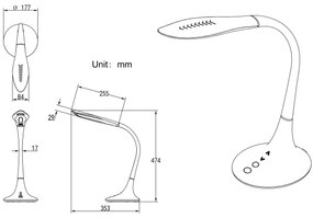 Globo 58271B - LED Stmívatelná dotyková stolní lampa PATTAYA LED/9W/230V černá