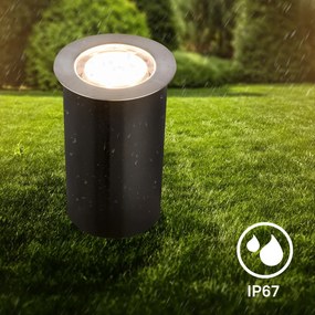 BRI 3916032 CONNECT TO SHINE startovací sada 12V zahradní osvětlení - trafo, 3x LED svítidlo do země, IP67, stříbrná - BRILONER