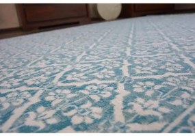 koberec VINTAGE 22209/644 tyrkysovo krémový, recyklovatelná bavlna velikost 200x290 cm | krásné koberce cz