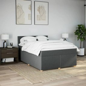 Box spring postel s matrací tmavě šedý 140 x 190 cm textil 3286676