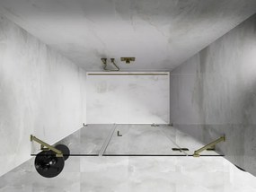 Mexen Lunar, pravé otočné sprchové dveře 125 cm, 8mm čiré sklo, zlatý matný profil, 834S-125-050-55-00-P
