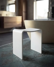 Sapho Koral koupelnová stolička 40 x 43 x 30 cm solid surface bílá mat WF462