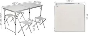 Kempigový skládací set - stůl + 4 židličky