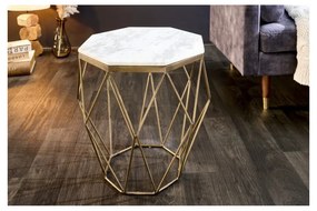 Massive home | Odkládací stolek DIAMOND NOBLES 50 CM bílý mramor