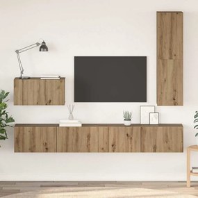 Nástěnná skříň na TV 4 ks Artisanový dub Kompozitní dřevo 3393176