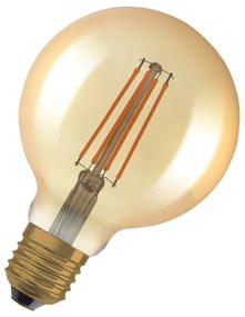 2 ks vintage stmívatelná LED žárovka E27 6,5 W GLOBE, teplá bílá