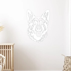 dřevo života Dřevěná dekorace NĚMECKÉHO OVČÁKA Zvolte rozměr (cm): 40x60, Zvolte barvu dekoru: Bílá