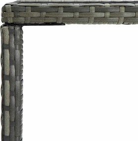 Zahradní barový stůl šedý 70 x 70 x 110 cm polyratan a sklo 313459