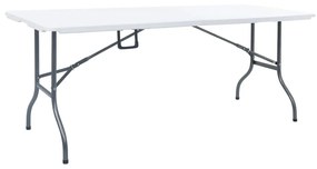 48829 vidaXL Skládací zahradní stůl bílý 180 x 72 x 72 cm HDPE