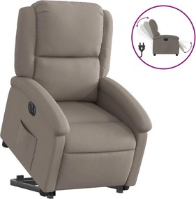 Elektrické zvedací polohovací křeslo taupe textil 3204196