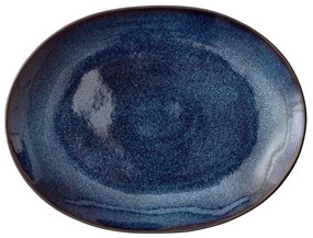 Černo-modrý talíř z kameniny Mensa - Bitz