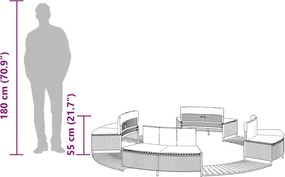 vidaXL Obruba k vířivce polyratan a masivní akáciové dřevo [3270649] Barva: Černá