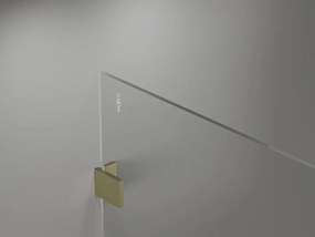 Mexen Lunar sprchová stěna levá 90 x 200 cm, 8mm čiré sklo, zlatá matná, 830-090-000-55-00-L
