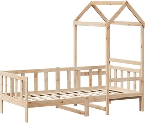 Válenda se střechou 80 x 200 cm masivní borové dřevo 3282212