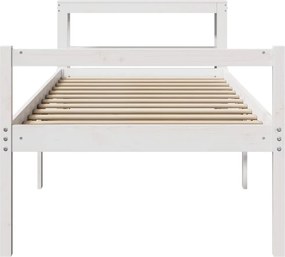 Postel s čelem pro seniory bílá 75 x 190 cm masivní borovice 3305850