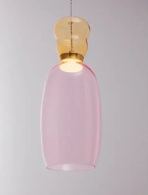 Designový lustr Pluma růžová
